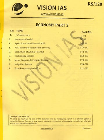 Vision IAS GS Printed Notes - Economy Part 2
